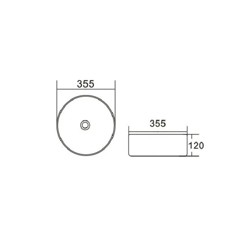 Artis Ceramic 88 Radius Round White Basin 355x355x120mm (Gloss & Matte