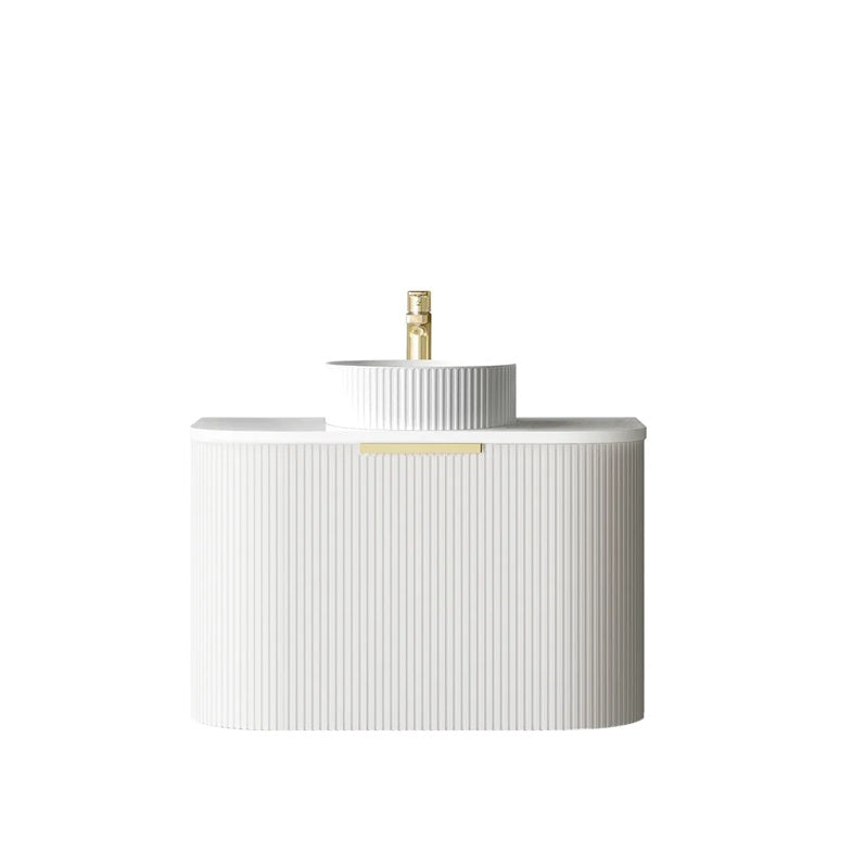 Otti Bondi Matte White Fluted Curve Vanity 750mm