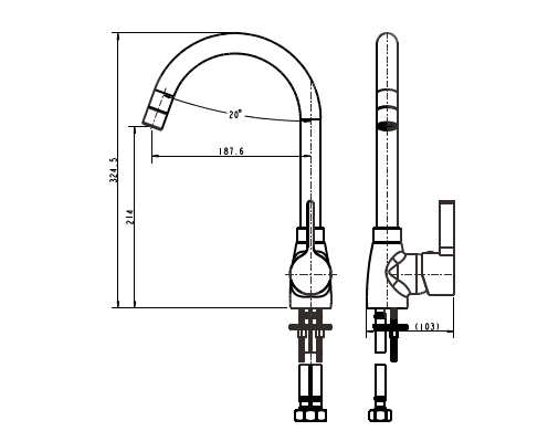 Alba Kitchen Tap Chrome